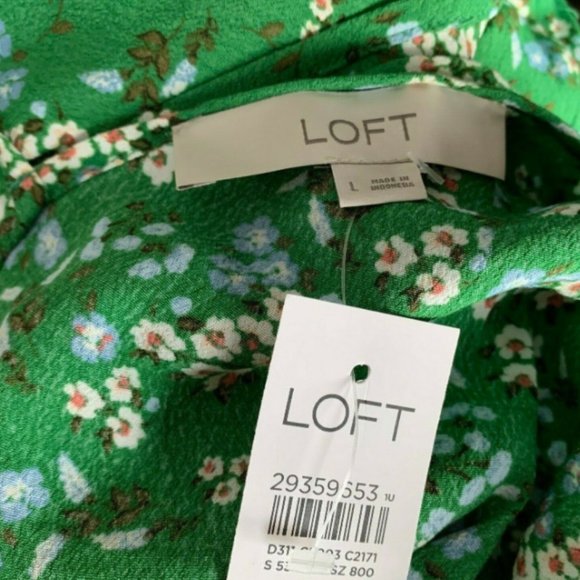LOFT | Tops | Loft New Cropped Top Wrap Back Green Floral Xl | Poshmark